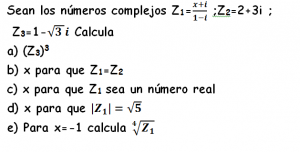 Numeros complejos ejercicios resueltos de exámenes Trucos