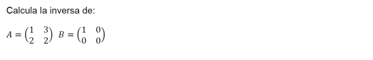 Cómo calcular la INVERSA de una MATRIZ Ejercicios - profesor10