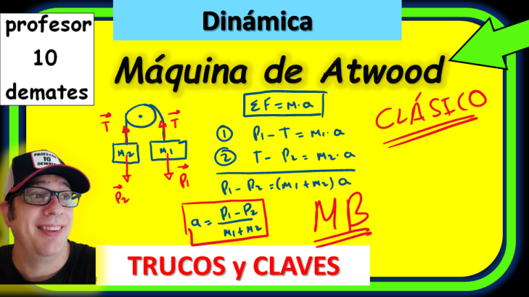 Máquina de Atwood Ejercicios resueltos - profesor10demates